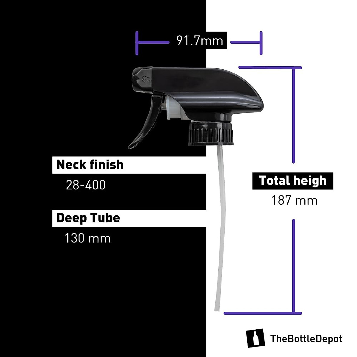 The Bottle Depot - 6 Pack - 8 oz Glass Spray Bottles with Black Trigger Sprayers - Green - 28-400 Neck Finish - Boston Round Bottles - UV Rays Protection