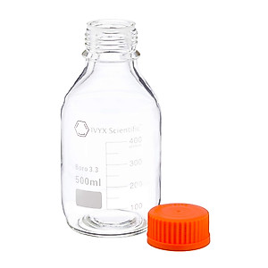IVYX Scientific Round Media Storage Bottle, Borosilicate Glass, with GL45 Screw Cap (One Bottle 10000mL / 10L)