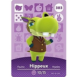 Hippeux - Nintendo Animal Crossing Happy Home Designer Series 4 Amiibo Card - 383