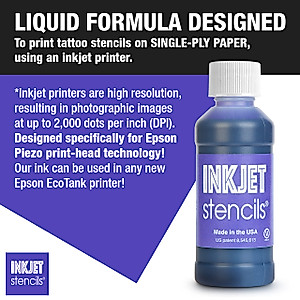 Tattoo Inkjet Stencil Ink - Revolutionary Stencils Printer Ink for Tattoos - 4 Oz Bottle