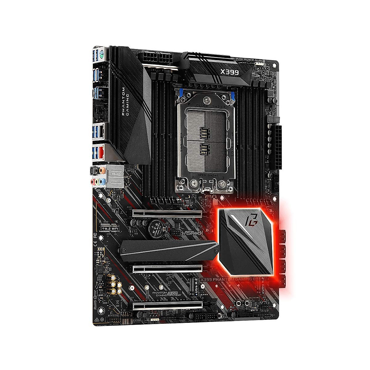 ASROCK Socket TR4 AMD X399, with Chips ATX Gaming Motherboard X399 Phantom Gaming 6