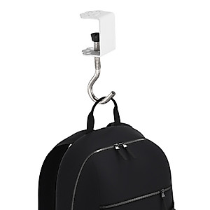 HARFINGTON 2pcs Desk Hook Clamp 0.2"-1.4" Clamping Range Cat Claw Shape Bag Hook for Backpack Table Purse Clothes Portable Desk Mount Bag Holder Hook Clamp, White