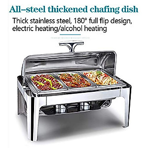 Chafing Dish Electric Food Warmer Chafer Chafing Dish Commercial Rectangular Buffet Servers and Warmers - Keep Food Being Fresh and Delicious - 9L (C)