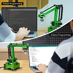 Robotic Arm Kit, MaxArm by ESP32 Open Source Smart Robot Arm with Bus Servo, Suction Nozzle, Wireless Contorll, Support Python & Arduino Programming STEM Science Education (Assembled)