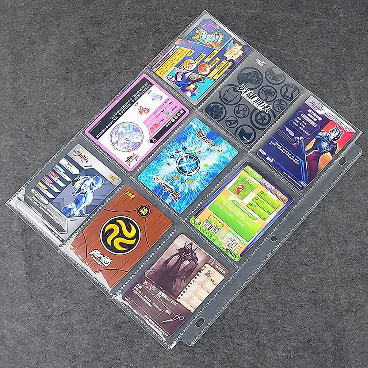 Homgaty 450 Pockets Baseball Card Sleeves, Trading Card Storage Album Pages Fit 3 Ring Binder, 9 Pocket Card Collector Holders Compatible with Skylanders, Pokemon,Top Trumps,Football Sport Cards