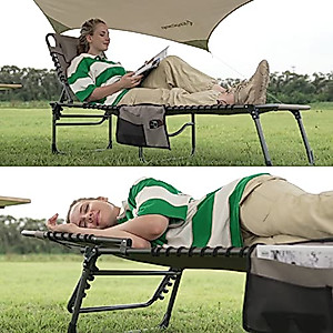 KingCamp Patio Chaise Lounge Chairs Reclining Folding Adjustable Outside with Pillow Lawn Pool Beach Sunbathing Camping Cot Outdoor, 74.8''x23.2''x14.5'', Cobalt Blue