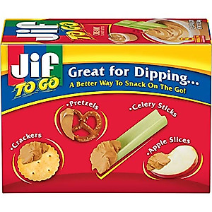 Jif To Go Creamy Peanut Butter, 8- 1.5 Ounce Cups, Smooth and Creamy Texture, Snack Size Packs
