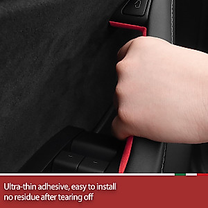 GZXinWei Red Alcantara Interior Trim Inner Door Handle Cover Sticker Panel Styling Moulding Decor Accessories for Tesla Model Y 2020-2023 Model 3 2017-2023