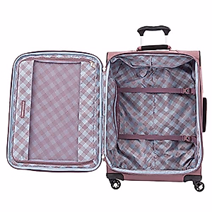 Travelpro Maxlite 5 Softside Expandable Luggage with 4 Spinner Wheels, Lightweight Suitcase, Men and Women, Dusty Rose Pink, 3-Piece Set (21/25/29)