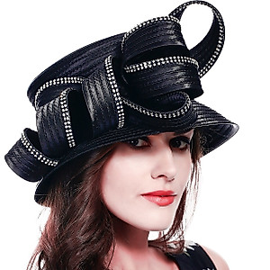 FORBUSITE Church Hats for Women Derby Tea Party Dress Hat for Ladies Kentucky Bucket Hats