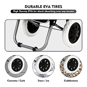 Shopping Truck Folding Grocery Wheels Cart Foldable Shopping Bag Hand Truck 37 inch Handle Height Storage 13.77'’x11''x37'' (05BY)