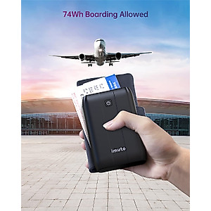 imuto 100W Laptop Power Bank, 20000mAh USB C Power Delivery Portable Charger with Dual USB-C PD (100W&60W) & 2 USB-A (15W&QC3.0 18W) Battery Pack Compatible with USB-C Laptops, iPhone, Huawei and More