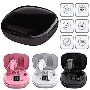 Wireless Earbuds Bluetooth 5.0 Anti-Slip - Upgrade Noise Cancelling Casual Sports Waterproof Deep Bass Auto Pairing Touch Control in-Ear Stereo Earphones for iOS & Android for Women Men (Black)