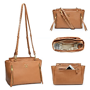 miss fong Small Diaper Bag Mini Diaper Bag, Crossbody Diaper Bags, Diaper Bag Purse, Diaper Clutch with 7 Diaper Bag Organizers,2 Insulated Pockets and Adjustable Shoulder Strap(Brown)