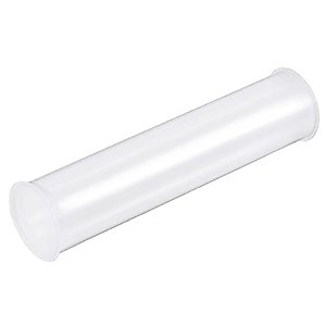 MECCANIXITY Clear Storage Tube 1 5/8"x7.5"(41mmx190mm) Lightweight for Bead Containers, Craft, DIY with White Caps 5 Pack