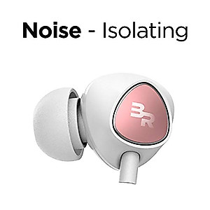 Bolle & Raven USB-C Headphones with Mic, in-Ear Wired Earphones with Inline Remote + Microphone for Type-C Phones Including Pixel 5/6/7 Pro, Galaxy S20/S21/Plus/S22/S23 Ultra (V100 Rose Gold)