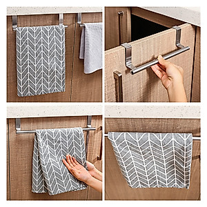 ZZZYW Stainless Steel Towel Rack Bathroom Towel Rack Kitchen Cabinet Door Hanging Storage Rack Wall-Mounted Towel Rack (Color : Small 23cm)