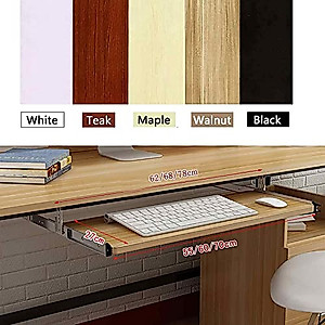 OM-PDD Keyboard Tray Under Desk Slide 20 Inches/ 24inches/ 28inches, Under Desk Tray, Slide Out Keyboard Tray Under Desk, Ergonomic, Wooden