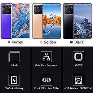 GOWENIC 7 inch Tablet, 1GB 16GB Tablet for Android 5.1, MT6592 Octa Core, Dual SIM GSM 7 Inch IPS Display, Front 0.3MP Rear 2MP, WiFi, Bluetooth, 3000 mAh, Gold(US)