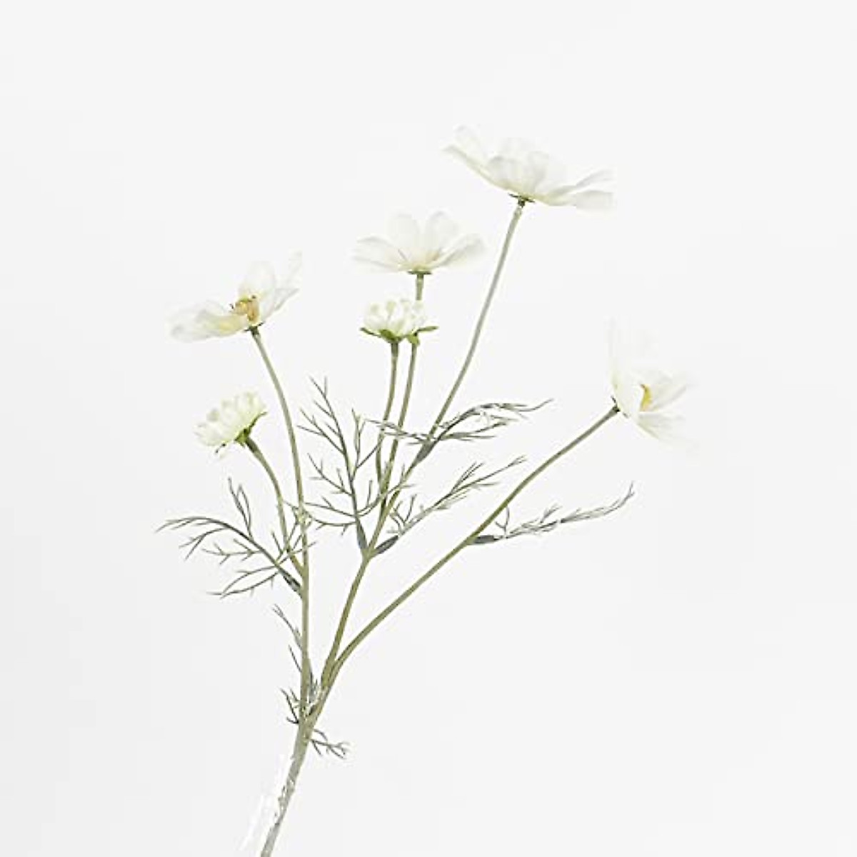 2 Pcs Artificial Fake Flowers Plants Cosmos Silk Flower Arrangements Wedding Bouquets Decorations Plastic Floral Table Centerpieces for Home Kitchen Garden Party Decor Approx 23.6'' High - White