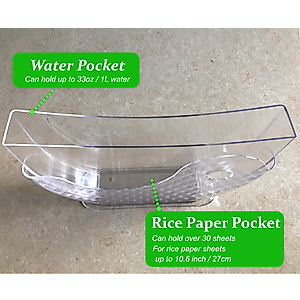 Mcvomv Rice Paper spring roll wrappers water bowl holder summer roll water bowl Water Bowl for soaking Rice Paper - egg rolls, making Fresh Spring Rolls (Rice Paper Not Included)