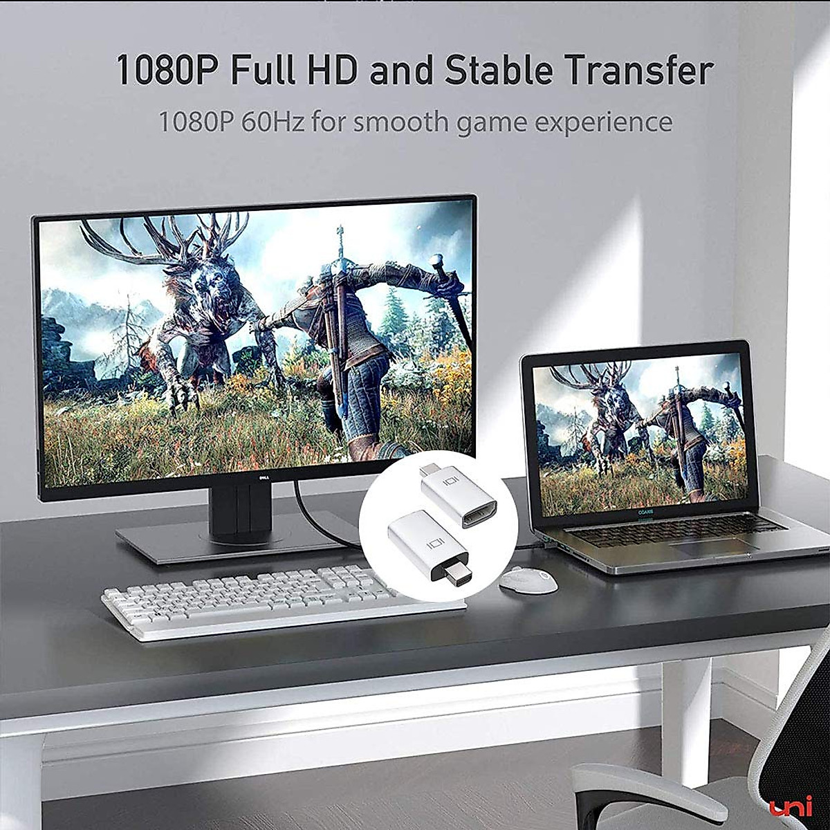 Mini DisplayPort to HDMI 1080P Female Adapter 2 Pack, Thunderbolt to HDMI Converter Compatible with MacBook Air 2022 and Before, MacBook Pro 2015 and Before, Surface Pro 2 3 4 6 and More