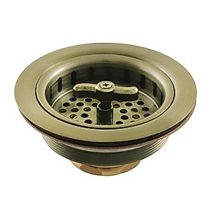 Kingston Brass Tacoma Spin and Seal Sink Basket Strainer Antique Brass Antique