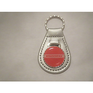 1968 2008 SHELBY GT500KR KING OF THE ROAD STRIPE LOGO LEATHER KEYCHAIN - SILVER