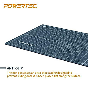 POWERTEC 61001 Cutting Mat with Grid, 12" x 18" x 3mm for Arts and Crafts Woodworking