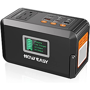 HOWEASY 120W Portable Power Bank, 88WH/24000mAh Portable Laptop Charger Battery Backup with 2 110V AC Socket/ 3 DC Ports/2 USB QC3.0/LED Light for CPAP Outdoor Camping Trip Hunting Emergency