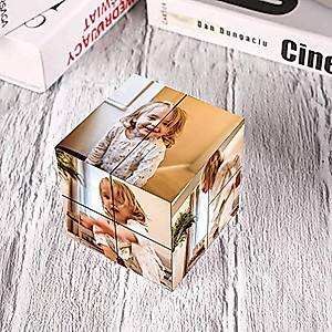 Photo Rubix Cube Photo Cubes for Pictures 9 Photos Frame Personalized Multiphoto Frame Block Photo Gifts Custom Home Office Desk Decor Multiphoto Cube for Boys Girls Friends Kids