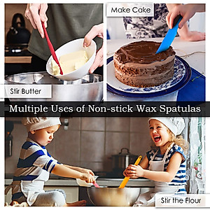 5 Pieces Non Stick Wax Spatulas Large Hard Wax Sticks Silicone Spatula Hair Removal Waxing Applicator Reusable Scraper for Home Salon Body Use, 5 Colors