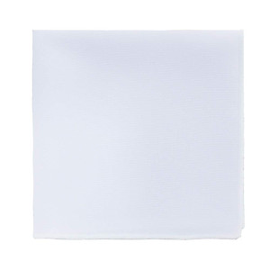 Mens White Pocket Squares Gabardine Handkerchief Hanky, by Bow Tie House