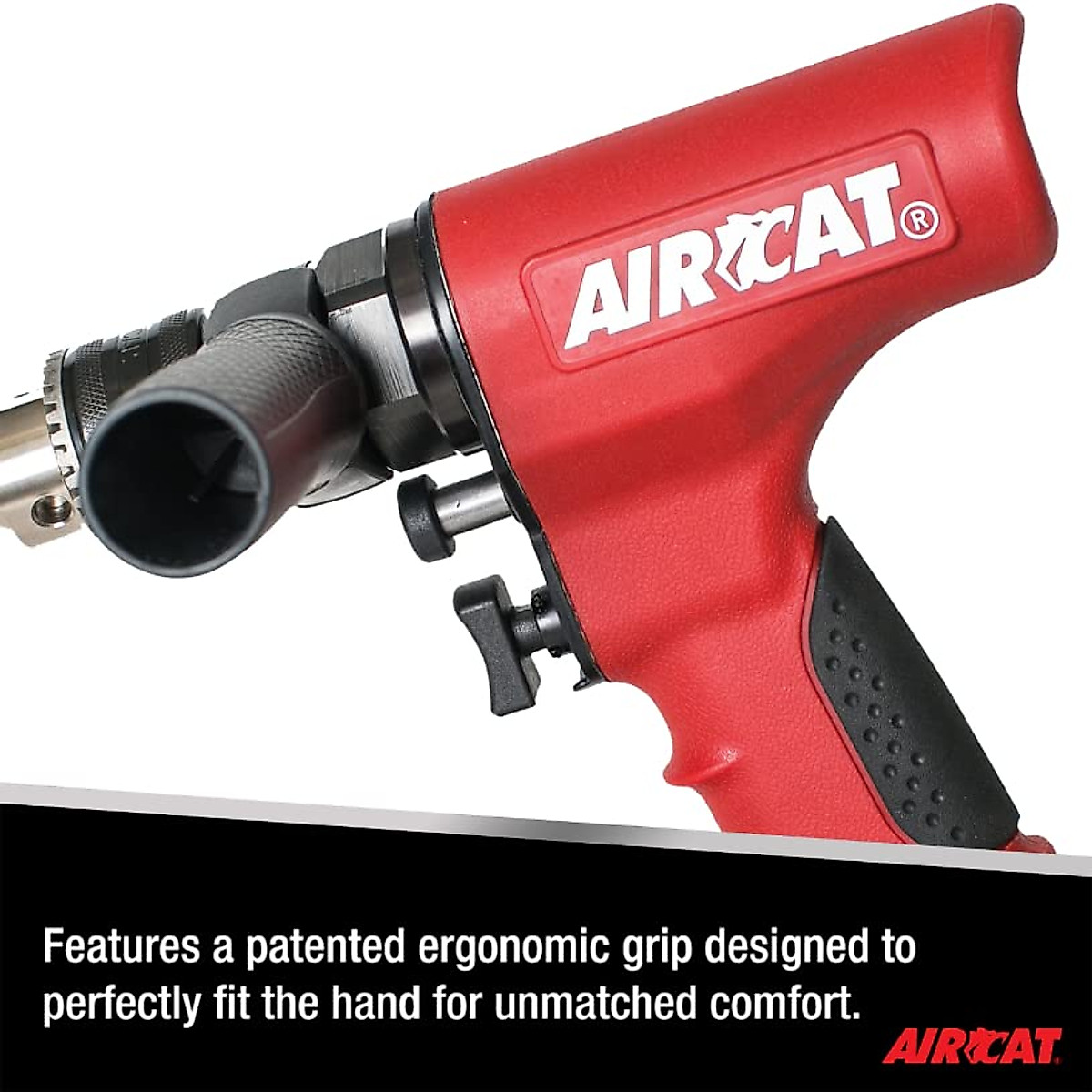 AIRCAT Pneumatic Tools 4451: 1/2-Inch Extreme Heavy Duty Reversible Composite Drill Air Tool, 400 RPM, .7 HP Motor
