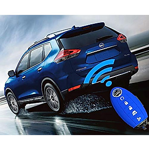 Silicone 5 Buttons Smart Key Fob Remote Skin Cover Case Protector Keyless Entry Jacket for 2018 2017 Nissan Armada Murano Rogue Maxima Altima Sedan Pathfinder KR5S (Black+Roseate)