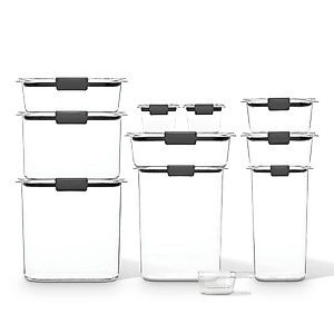 Rubbermaid Brilliance BPA Free Food Storage Containers Set with Lids (10 Pieces) and Brilliance BPA Free Food Storage Containers Set with Lids (6 Pieces)