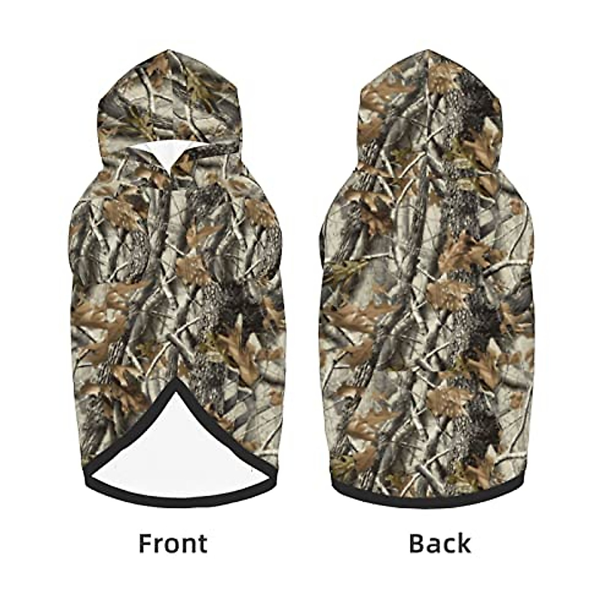 Large Dog Hoodie Mossy-Tree-Camo-Leaf Pet Clothes Sweater with Hat Soft Cat Outfit Coat X-Large