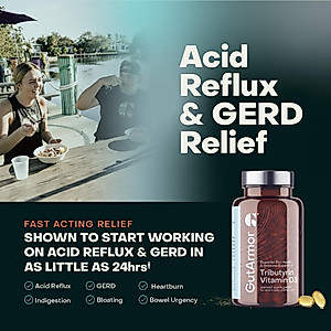 GUT ARMOR | Gut Health + Immune Support | Postbiotic for Men and Women | Pure Butyrate 500mg & Vitamin D3 3000IUs | Abdominal Comfort | Acid Reflux | Gastrointestinal Support | 90 Soft Gel Capsules