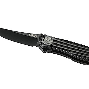 CRKT Clever Girl Folding Pocket Knife: Heavy Duty Everyday Carry, Black Blade, Flipper Open, Deadbolt Button Lock, IKBS Ball Bearing Pivot, G10 Handle 2640