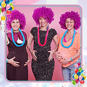 48 Pieces Baby Gender Reveal Decorations Set, 24 Gender Reveal Bracelets and 24 Gender Reveal Leis, Team Boy Team Girl Wristband for Baby Shower Gender Reveal Ideas Party Favor Supplies, Pink and Blue