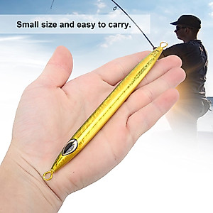 Fishing Lures Fishing Tackle 3D Eyes Bass Crankbait Tackle Wobbler Fast Sinking Iron Plate Fishing Lures Hard Bait Fishing Lures for Freshwater(Gold)