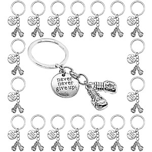 PHAETON 20PCS Never Give Up Boxing Keychain Boxing Gloves Charm Keyring Inspirational Gifts for Boxers Boxing Coach Boxing Keychain Fitness Gifts Boxer Fan GiftSport Lover