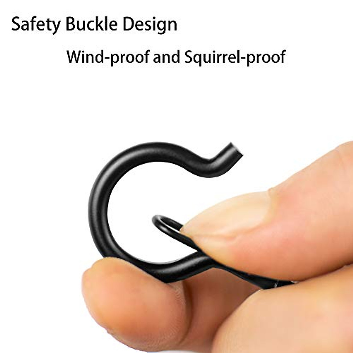 BEHENO 20 PCS Black Screw Hooks and 24 PCS White Screw Hooks, Safety Buckle Design, Easy Release