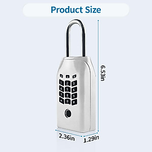 KENRONE Fingerprint Key Lock Box,App Controlled Combination Lock for House Keys,Lock Box for Outside Enhanced Security with Fingerprint Recognition