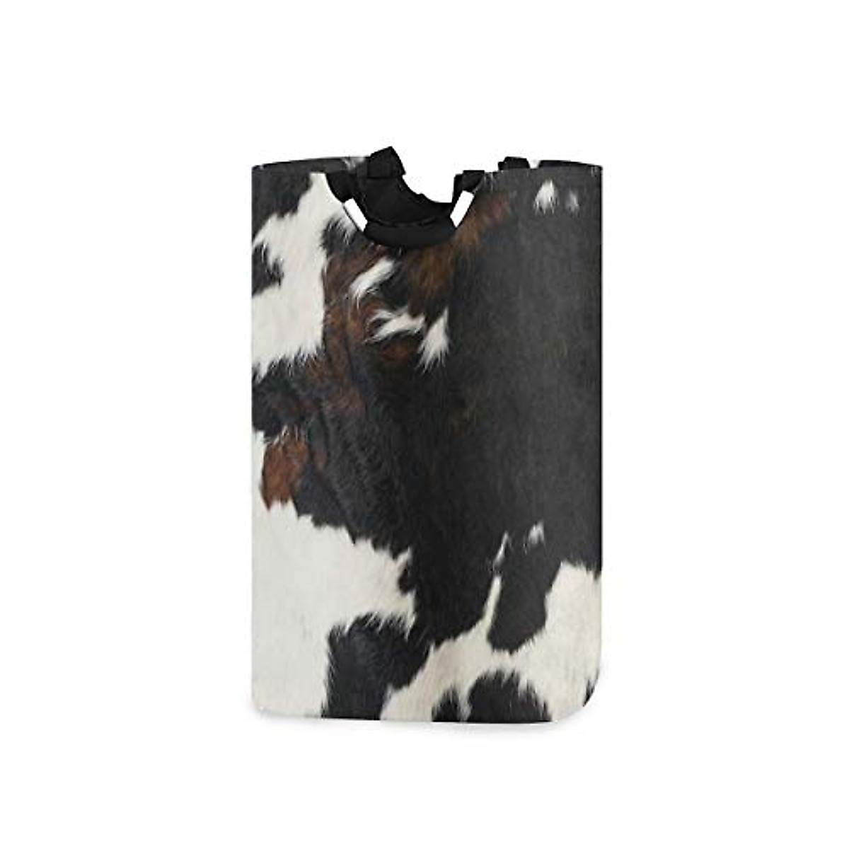 Ruio Laundry Hamper Basket Storage Bag Foldable Clothes Bag Cowhide Farmhouse Decor Folding Washing Bin Clothes Hamper Large Basket