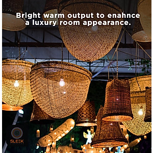 SleekLighting 8 Watt A19 LED Filament Dimmable General Purpose Household Light Bulb, Warm White 2700K, E26 Medium Base 4 PACK (A60)