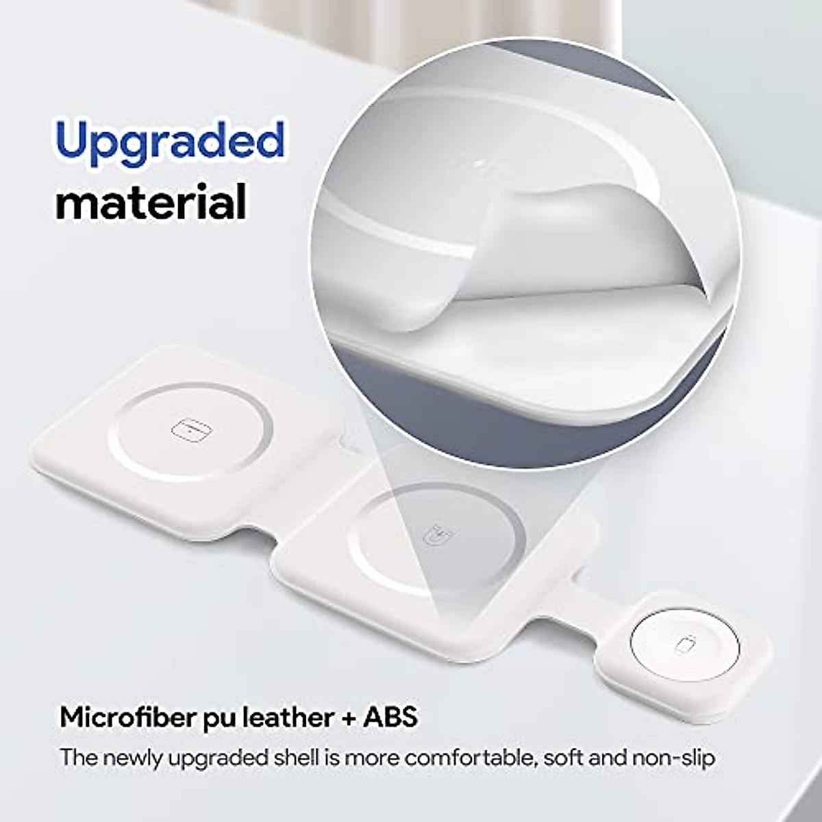 Magnetic Wireless Charger for iPhone: CYFIBYNO Fodable 3 in 1 Charging Station, iPhone Travel Wireless Charger Compatible with Magsafe for iPhone, Samsung, AirPods 3/2/Pro, Apple iWatch.