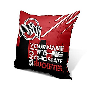 The Ohio State Buckeyes Skyline Throw Pillow | Personalized | Custom