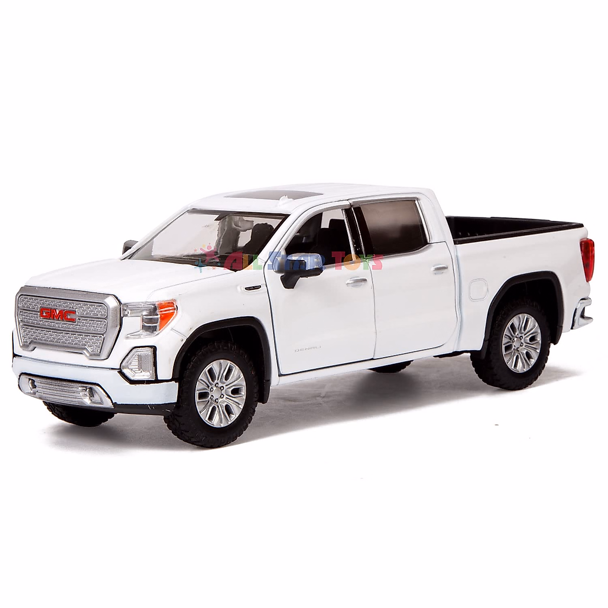 Showcasts 2019 GMC Sierra 1500 Denali Crew Cab Pickup Truck, White 79361/2D - 1/27 Scale Diecast Model Toy Car