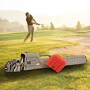 SKB Lightweight Hard Plastic Grey and Red Golf Travel Bag with Shoulder Strap, Sturdy and Ideal for Airline Travel, Can Carry up to 8 Golf Clubs